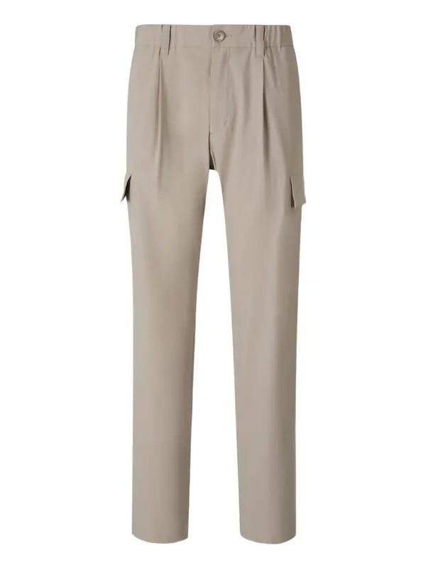 Herno Melange-effect Pleated Trousers - Chantilly