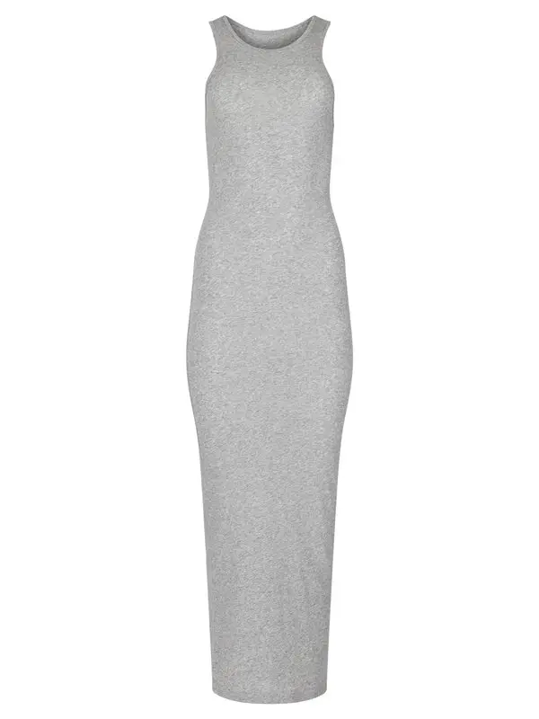 ENTIRE STUDIOS Round Neck Sleeveless Slim Fit Midi Dress - Grigio