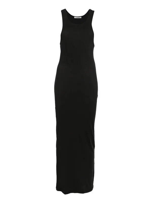 ENTIRE STUDIOS Round Neck Sleeveless Slim Fit Midi Dress - Nero