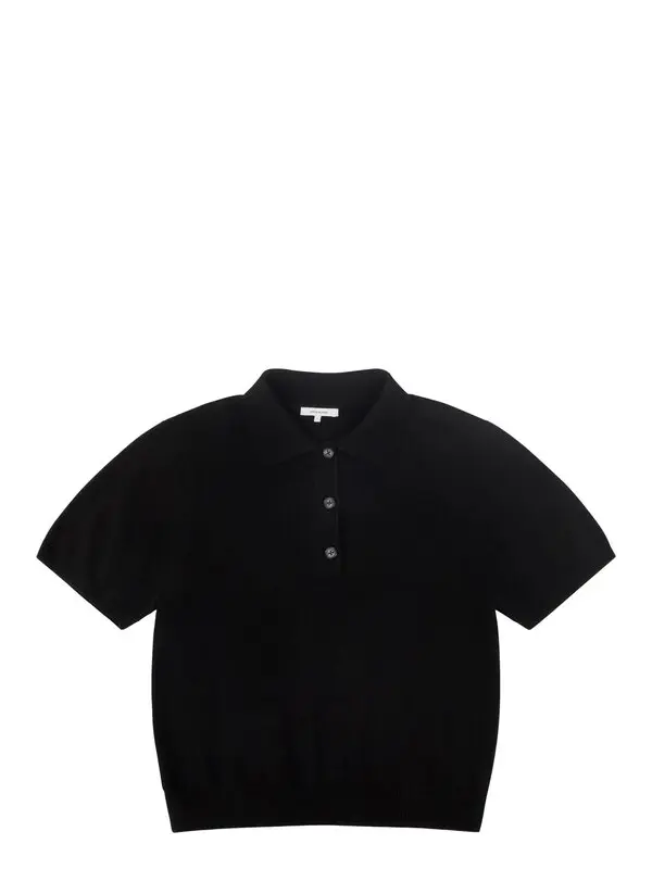 ENTIRE STUDIOS Classic Polo Shirt With Front Half Button Placket - Nero
