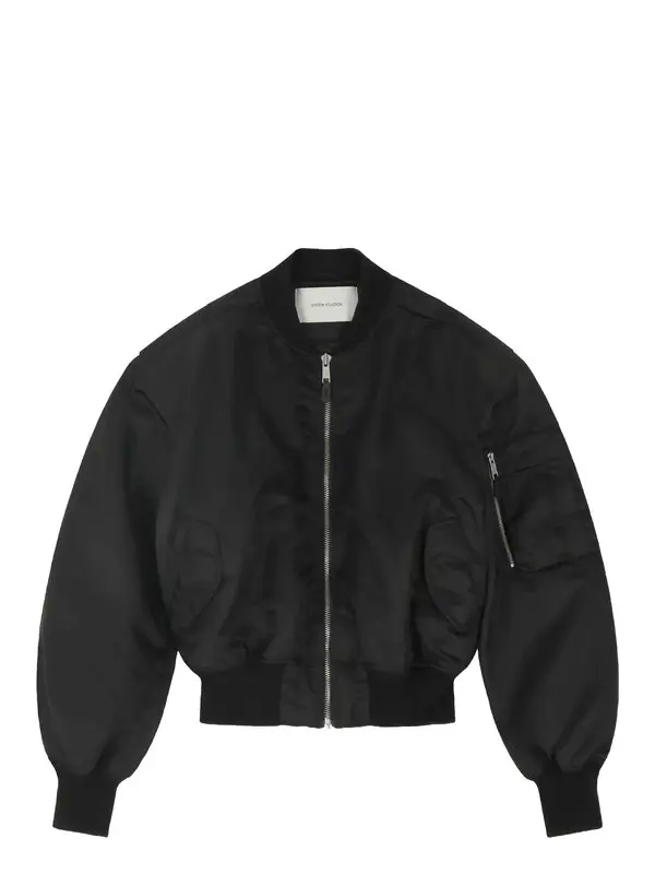 ENTIRE STUDIOS Cropped Quilted Nylon Bomber Jacket - Nero