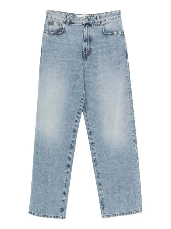 RÓHE Front Button & Concealed Zip Denim Jeans With Belt Loops, Five Pockets - Blu