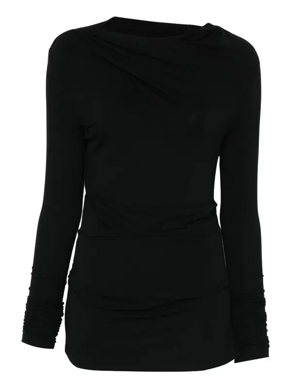 ENTIRE STUDIOS Long Sleeve Draped Top - Nero