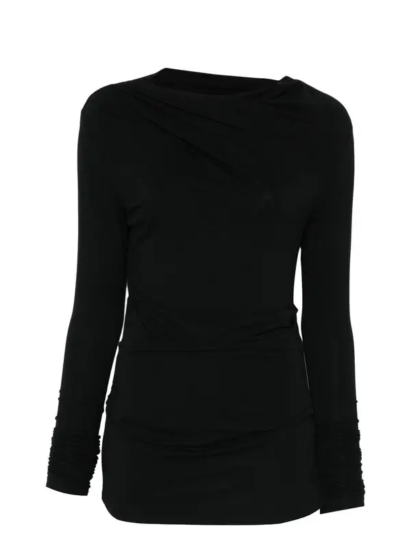 ENTIRE STUDIOS Long Sleeve Draped Top - Nero