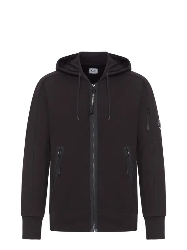 C.P. COMPANY Full-zip Sweatshirt With Lens Detail - Nero