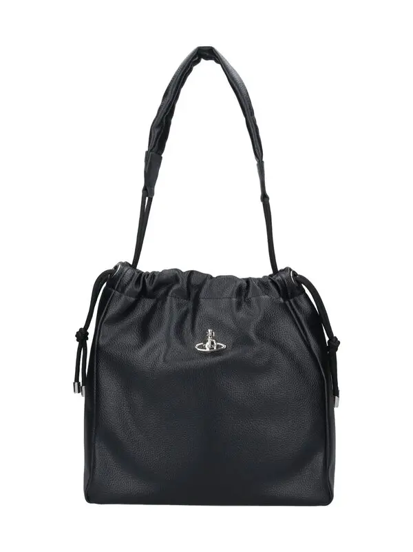 VIVIENNE WESTWOOD Compact Polyurethane Shoulder Bag - Black