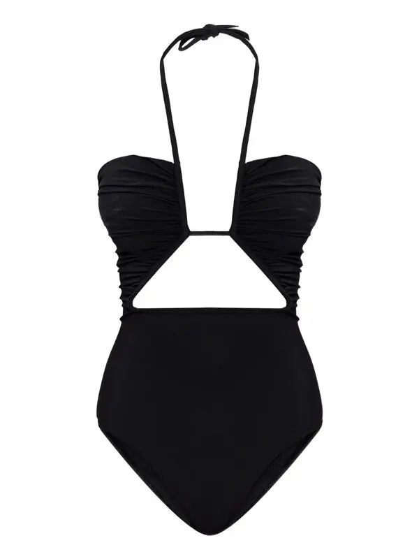 Rick Owens Back Self-tie Cut-out Chest Bodysuit - Nero