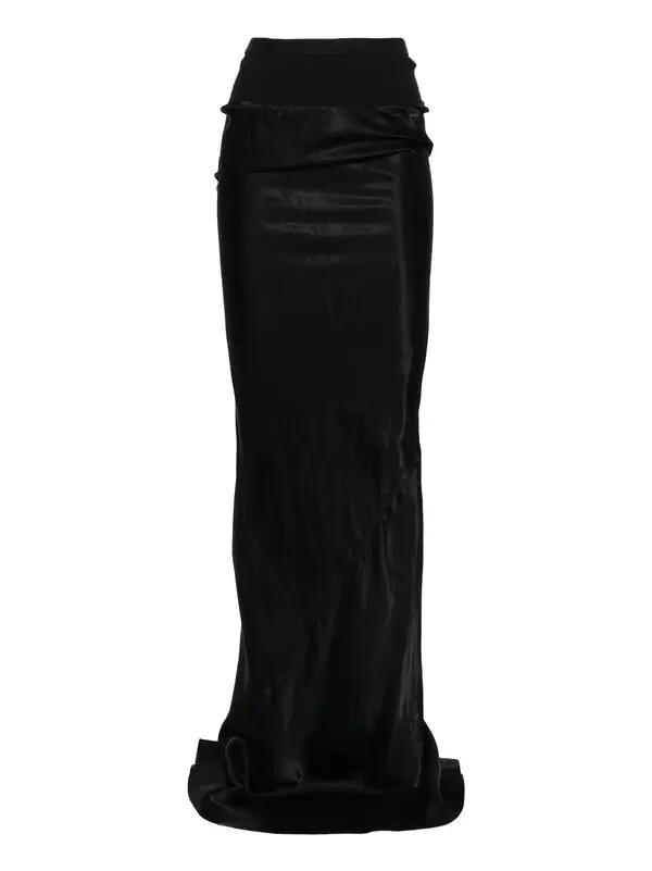 Rick Owens Semi-gloss Cupro Long-sleeve Top - Nero