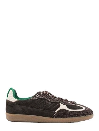 ALOHAS Leather Sneakers With Rubber Sole And White Piping - Marrone