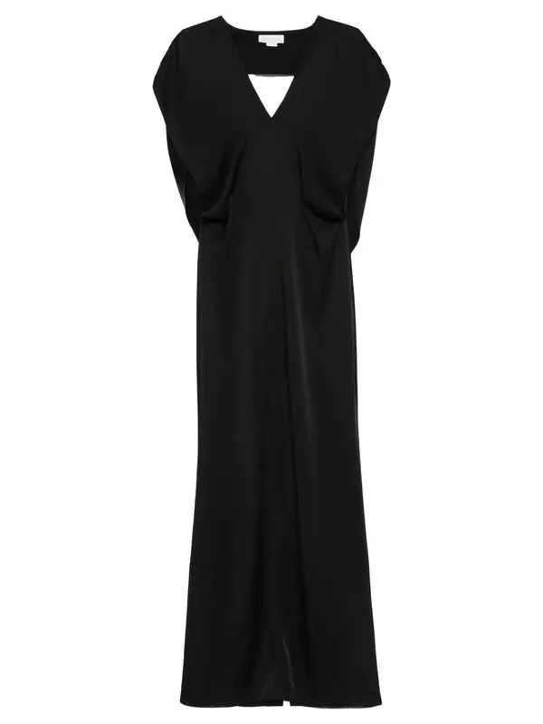 Stella McCartney Plunge V-neck Midi Dress - Nero