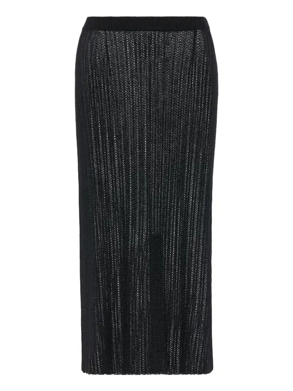 MAISON MARGIELA Gauge 14 Midi Skirt With Four Stitches - Nero