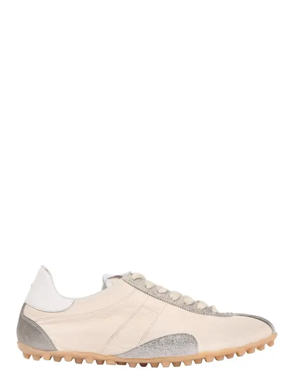 MAISON MARGIELA Layered Leather And Suede Sneakers - Bianco