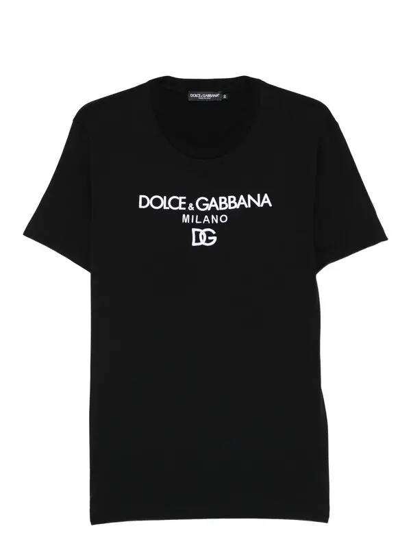 Dolce & Gabbana Dg Embroidered And Print T-shirt, Regular Fit, Round Neck, Short Sleeve - Nero