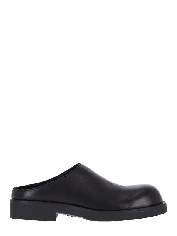 MAISON MARGIELA Calf Leather Slip-on Sandals With Contrast Goat Leather Detail - Black