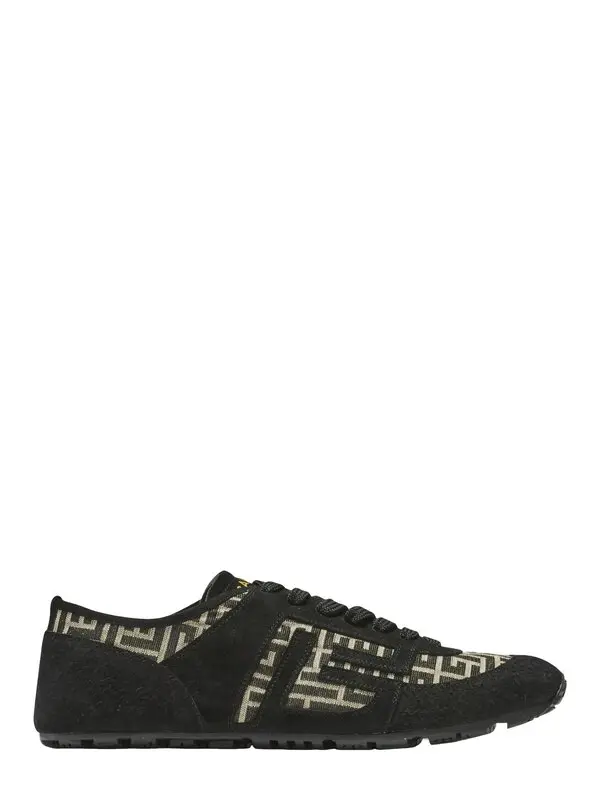 Balmain Lace-up Calfskin Sneakers With Notched Outsole - Nero