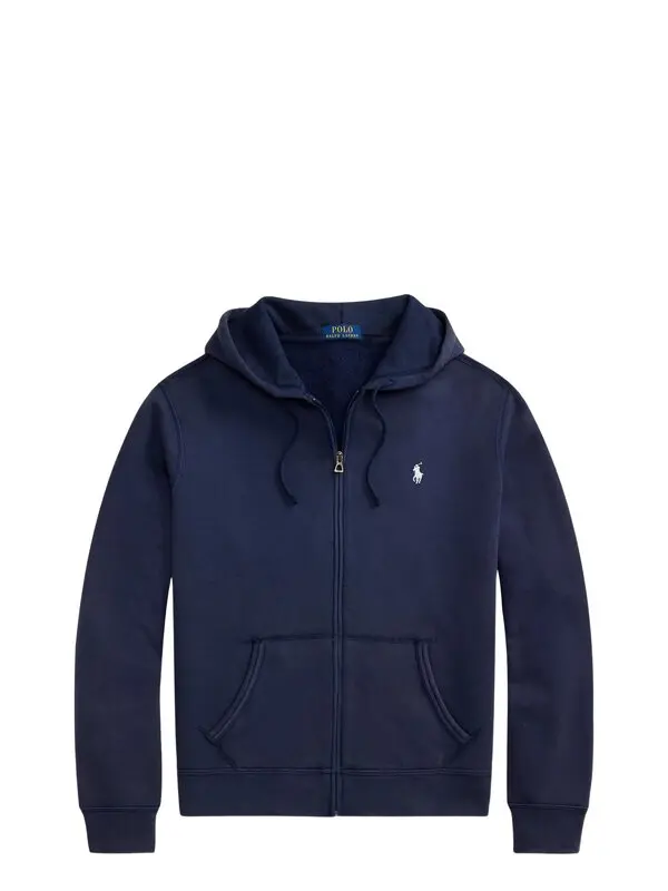 Polo Ralph Lauren Zip Up Hoodie With Embroidered Pony - Blu