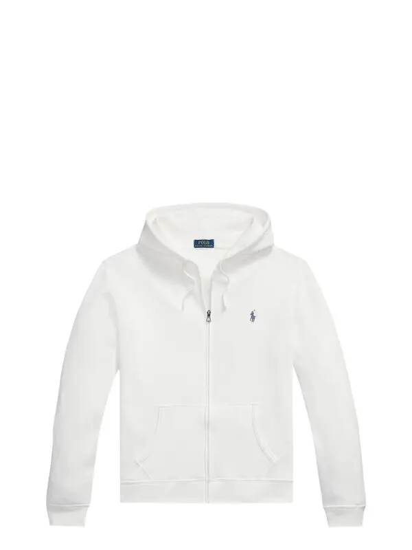 Polo Ralph Lauren Full Zip Hoodie With Embroidered Pony - Bianco