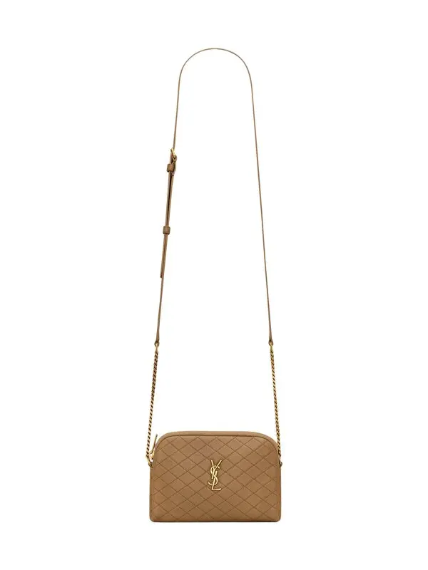 Saint Laurent Quilted Leather Camera Bag - Marrone