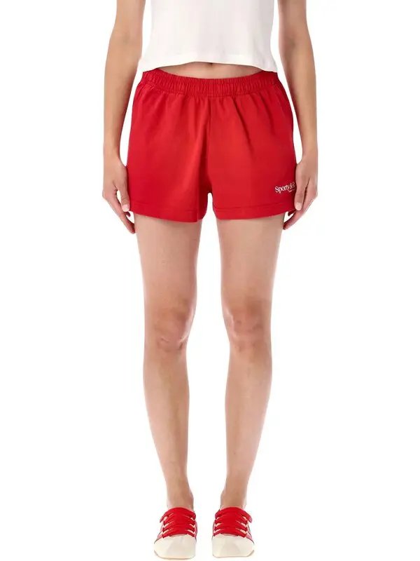 SPORTY & RICH Mini Shorts - Ruby White
