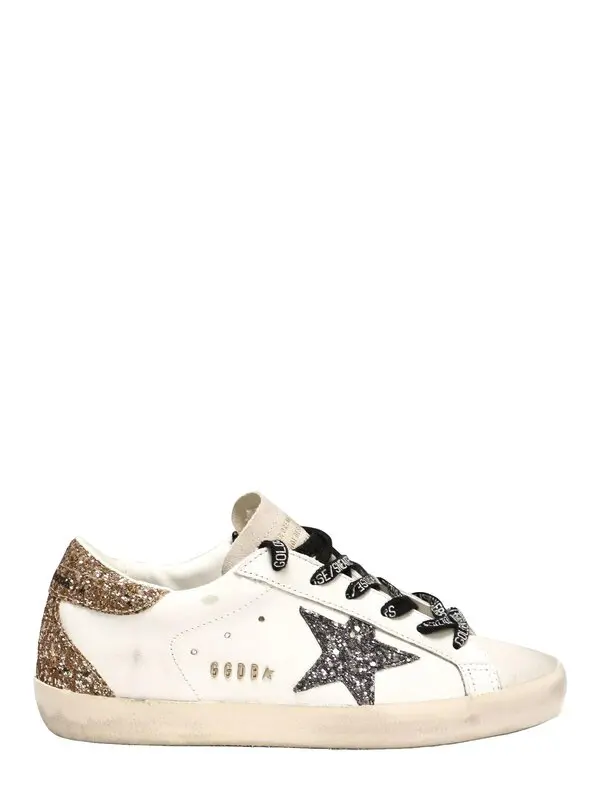 GOLDEN GOOSE Superstar Suede Sneakers With Sequins - White