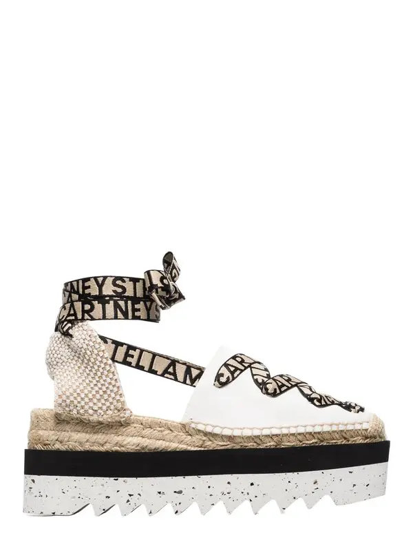 Stella McCartney Organic Cotton Canvas Espadrille Flats With Braided Jute Midsole - Bianco