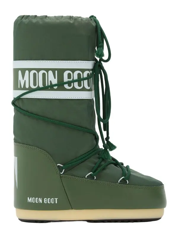 Moon Boot Water-repellent Logo-print Panel Lace-up Boots - Verde