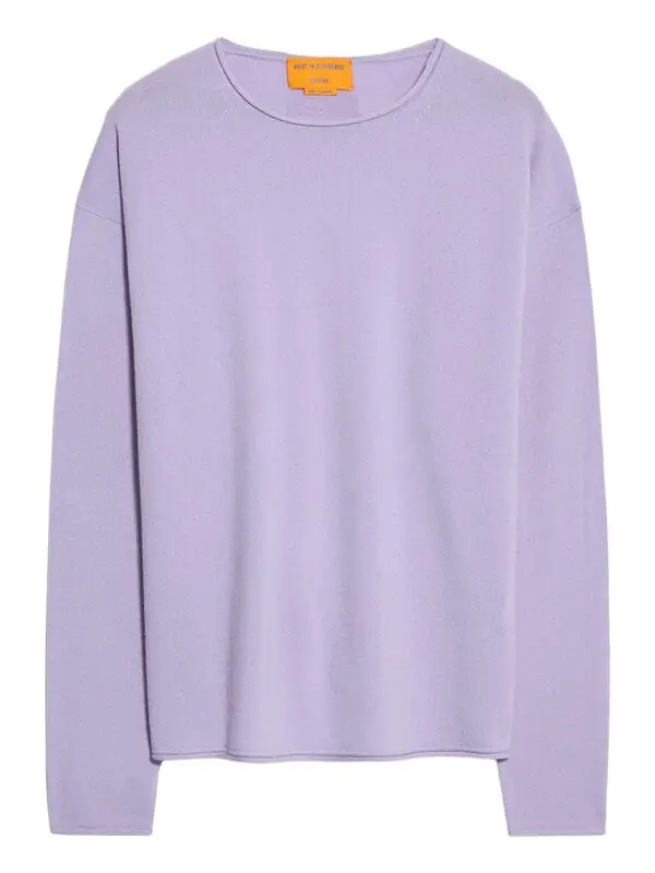 Guest In Residence Cashmere Long-sleeve Sweater With Rolled Trim - Viola