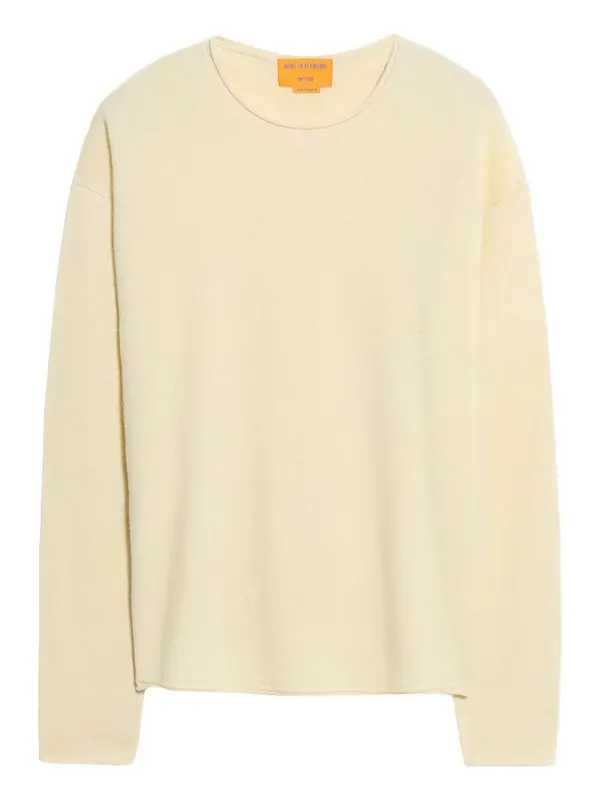Guest In Residence Cashmere Round Neck Sweater With Rolled Trim - Giallo