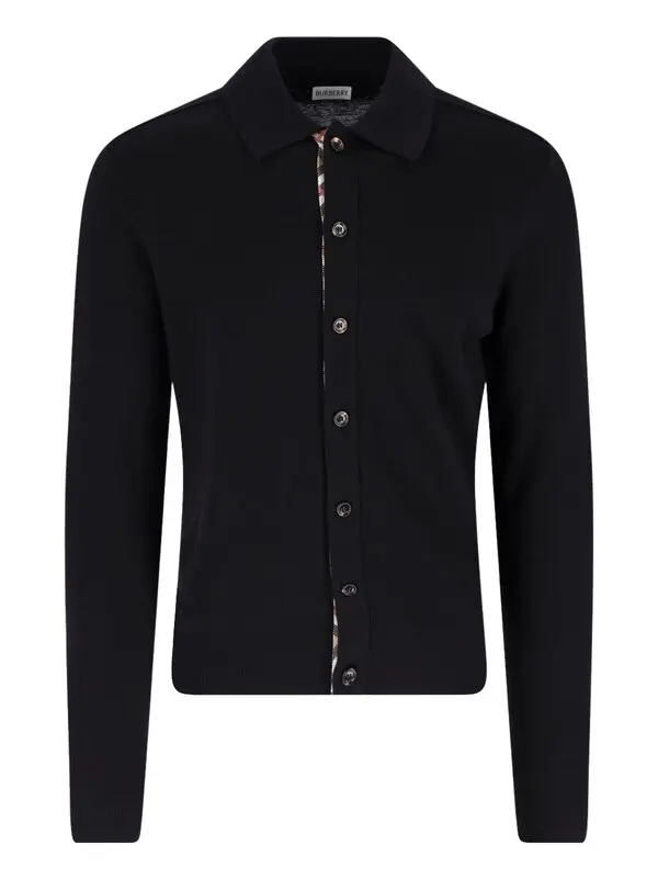 Burberry Long-sleeve Button-front Knit Cardigan - Black