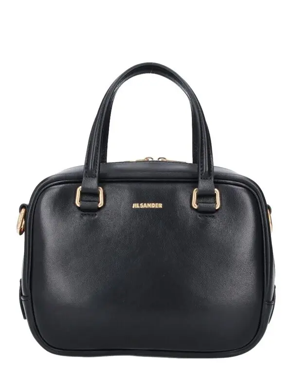 JIL SANDER Small Ovine Leather Shoulder Bag - Black
