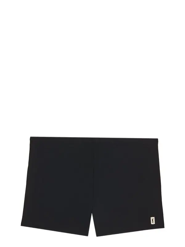 Saint Laurent Contrasting Side-piped Pants With Embroidered Patch Detail And Elastic Waist - Nero
