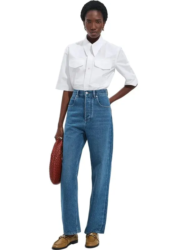 Bottega Veneta Wide-leg High-rise Jeans - Blu