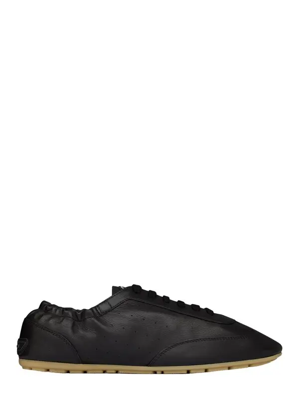 Saint Laurent Leather Sneakers With Elasticized Heel - Nero