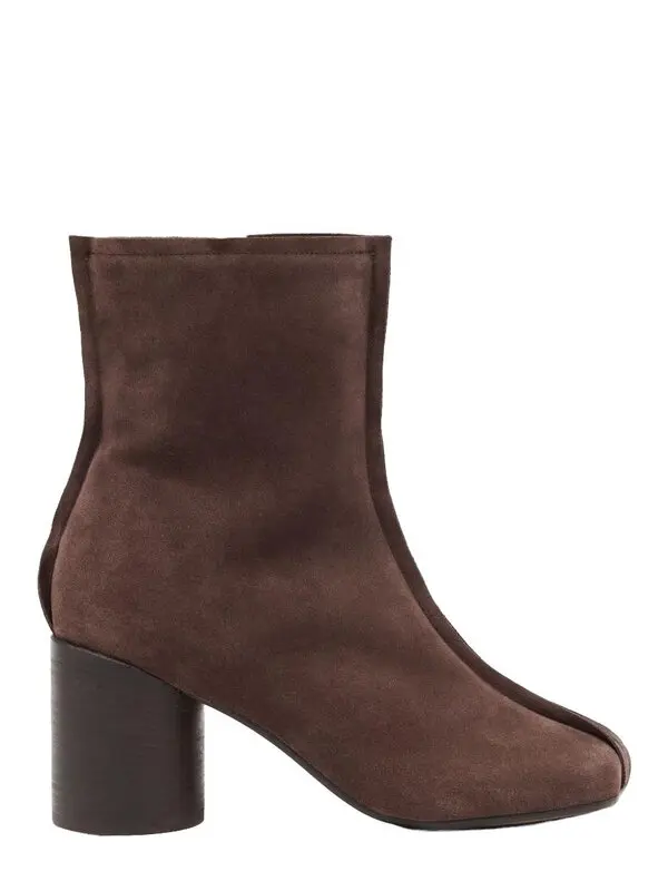 MAISON MARGIELA Leather Ankle Boots With Stacked Heel - Brown