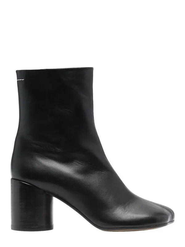 MAISON MARGIELA Leather Ankle Boots With Zip Closure - Black
