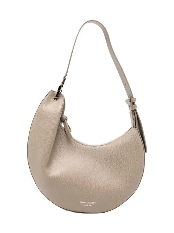 Emporio Armani Medium Leather Hobo Bag - Grey