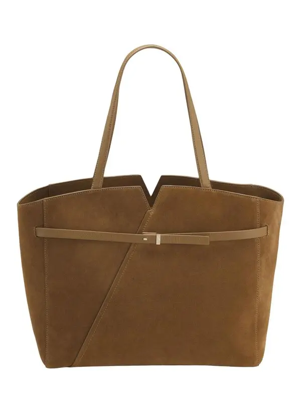 BOSS Revers Suede Tote Bag - Beige