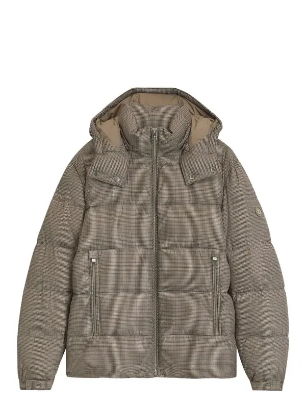 BOSS Printed Puffer Jacket With Hood - Light Brown