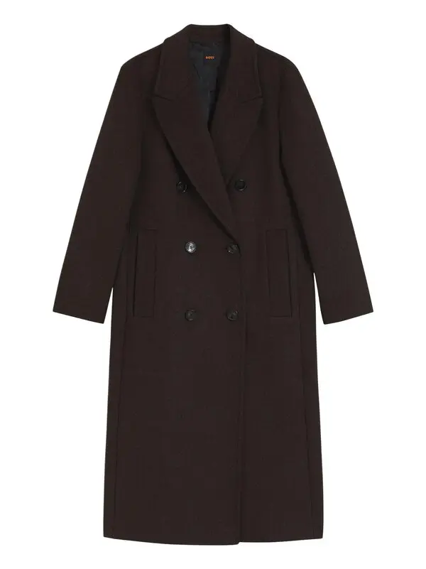 BOSS Relaxed Fit Double-breasted Coat - Patterned