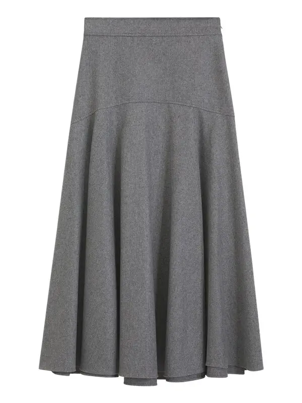 BOSS A-line Melange Flannel Skirt - Light Grey