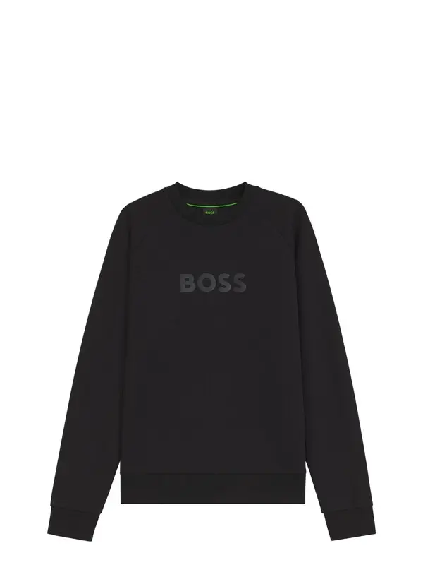 BOSS Crewneck Sweatshirt With Puffed Logo - Black