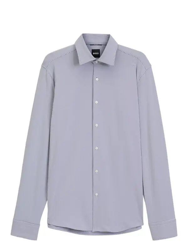 BOSS Regular-fit Dress Shirt In Stretch Jersey - Dark Blue