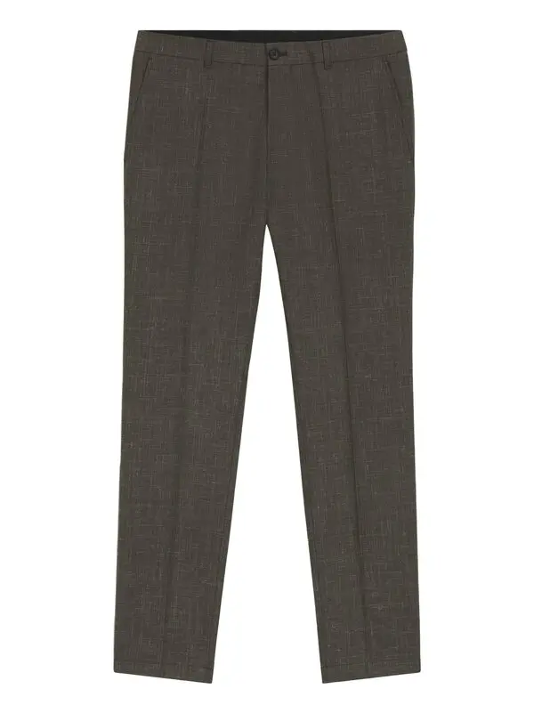 BOSS Slim-fit Virgin Wool And Linen Trousers - Light Green