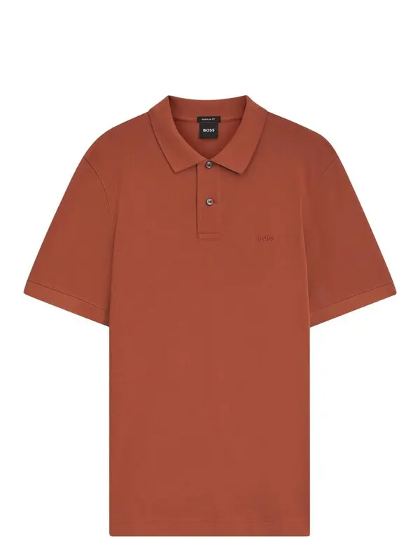 BOSS Pallas Polo Shirt In Cotton Piqué With Embroidered Logo - Dark Red