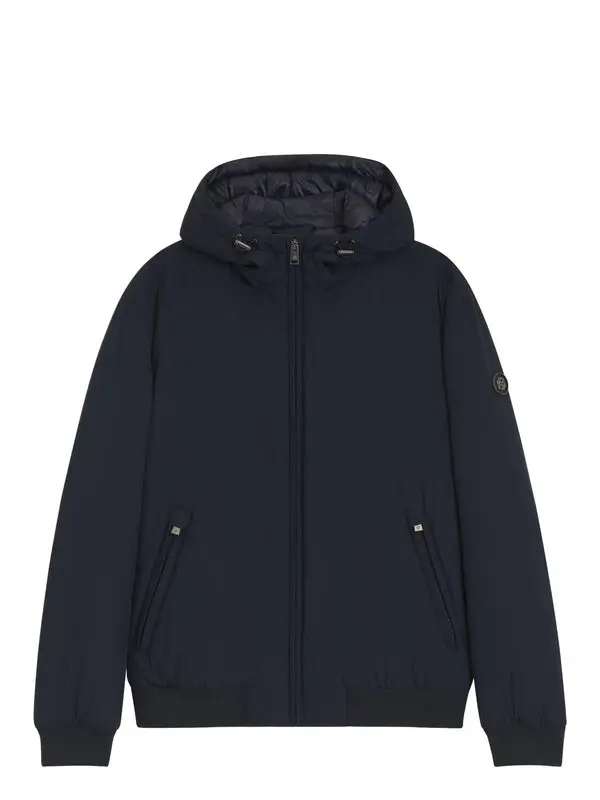 BOSS Water-repellent Padded Jacket With Double B Monogram - Dark Blue