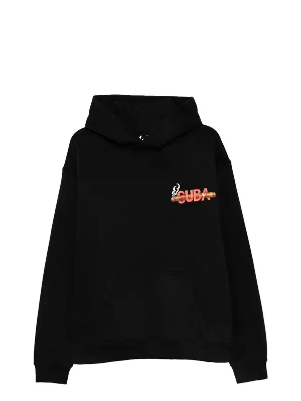 MELT Graphic Print Pouch Pocket Hoodie - Black