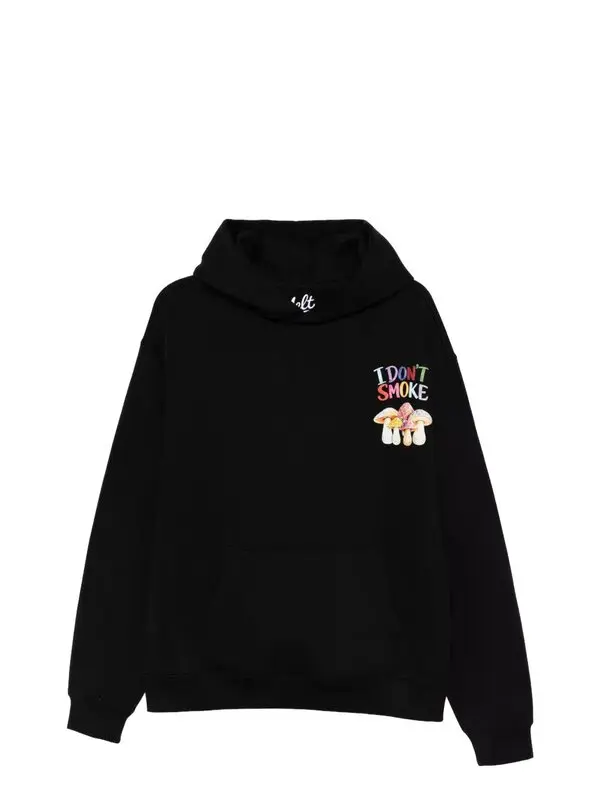 MELT Graphic Print Pouch Pocket Hoodie - Black
