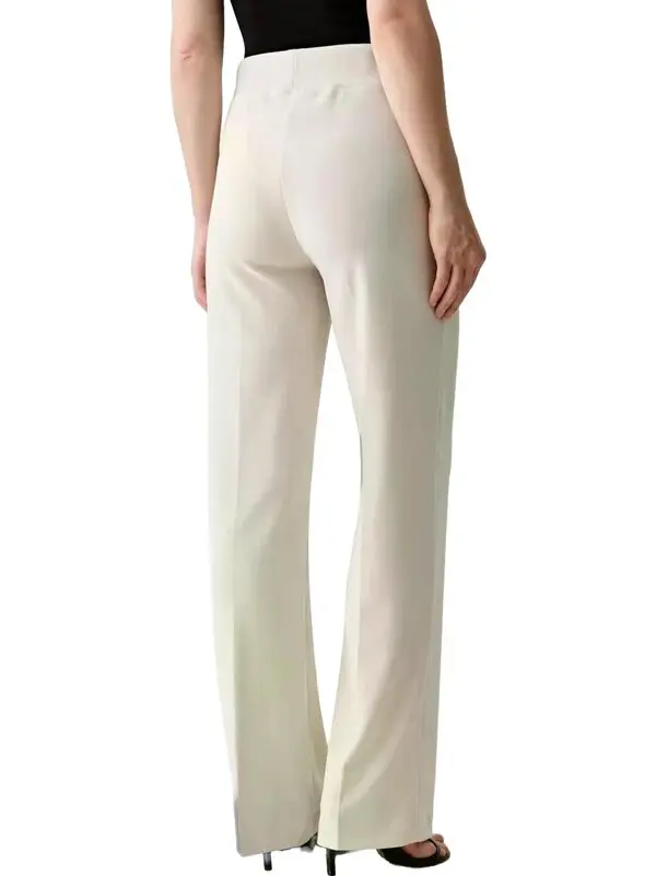 Joseph Ribkoff Cream White Pressed Crease Wide Leg Trousers - Neutrals