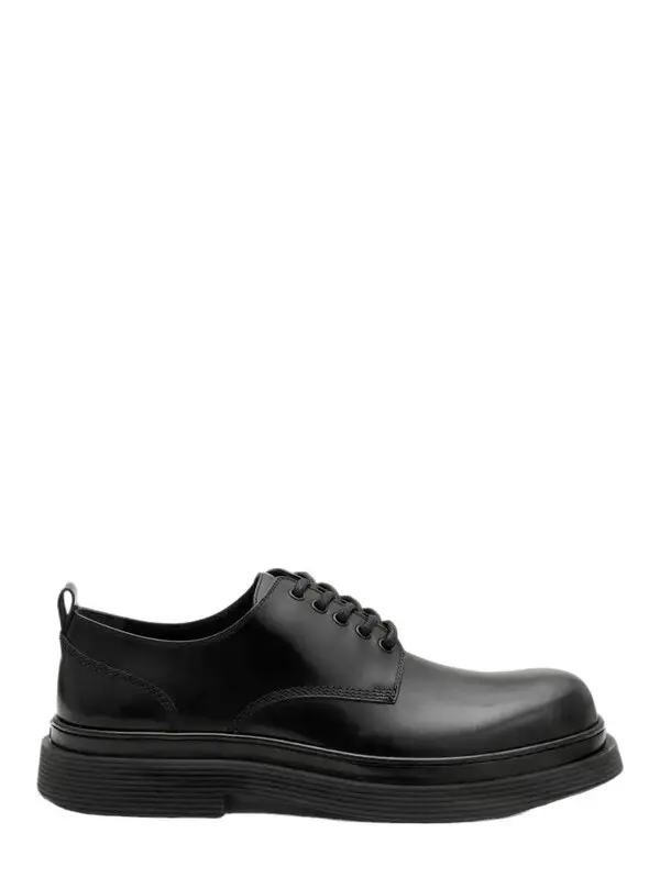 AMI Paris Cow Leather Derby Shoes - Black
