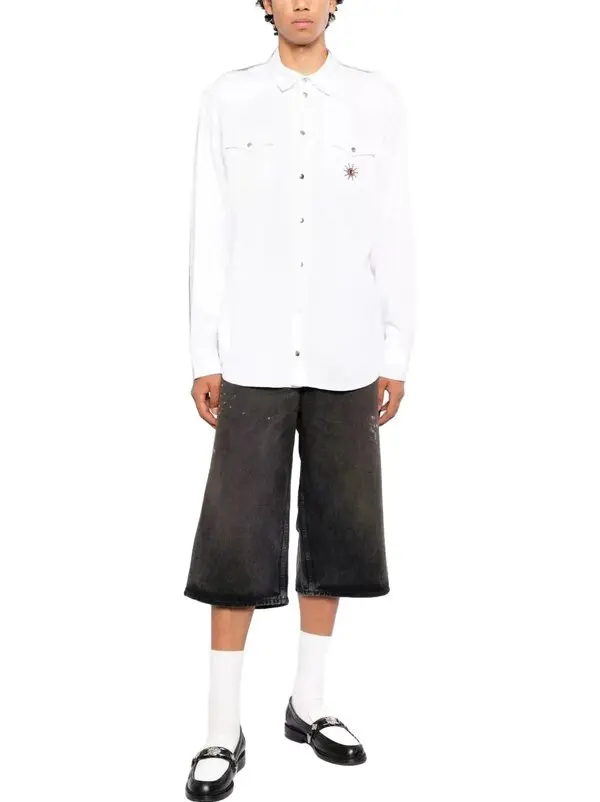 HTC LOS ANGELES Embellished Western-yoke Shirt - White